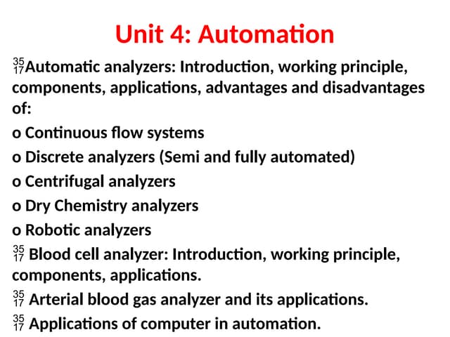 Automation in Biochemistry (Autoanalyzers) | PPTX