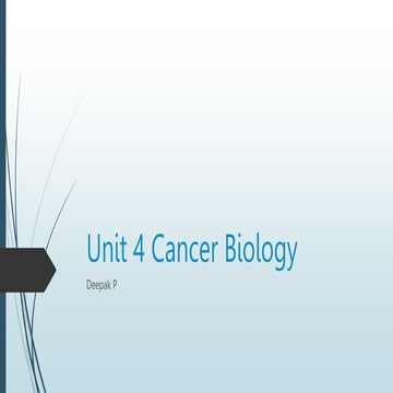 Cancer Biology: Tumor Formation, Molecular mechanism | PPT