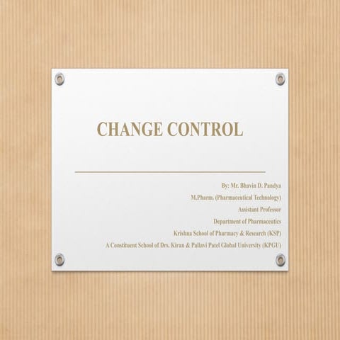 calulation of yields, production record review,change control | PPTX