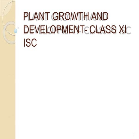 PLANT GROWTH AND DEVELOPMENT 2022 | PPTX