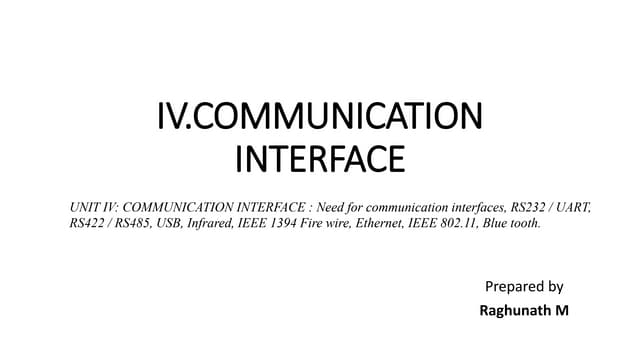 Communication Interface of The Embedded Systems | PPT