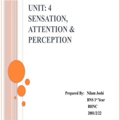 sensation, attention and perception need | PPT