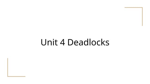 Deadlocks And Deadlock Detection Other Issues Ppt