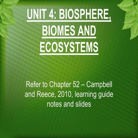 Unit 4 ecosystems biomes and biospheres | PPT