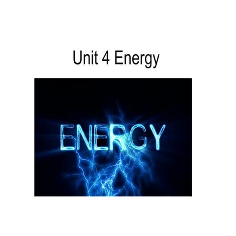 Unit 4 energy | PPT | Physics | Science