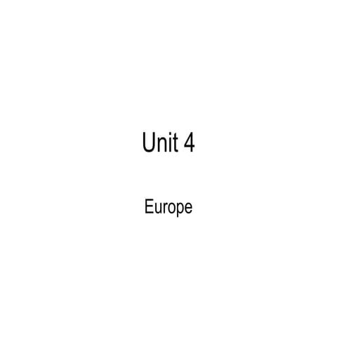 Europe Unit 4 | PPT