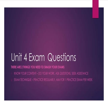 Unit 4 exam questions powerpoint | PPTX