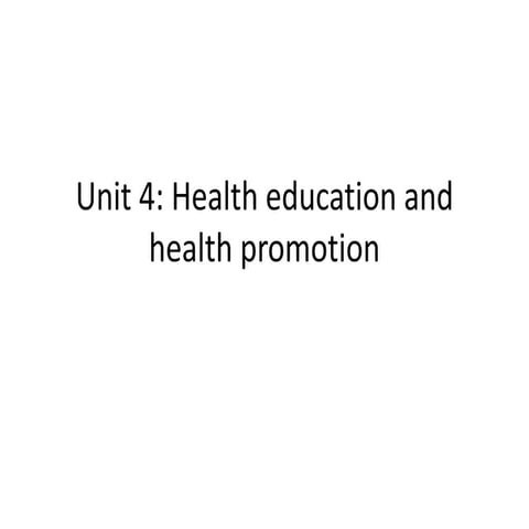 Unit 4 health education | PPTX