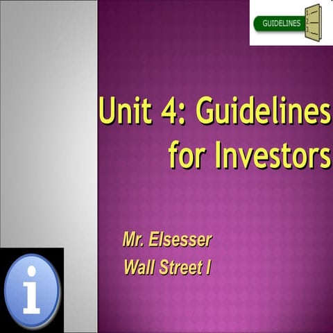 Unit 4: Investments Notes | PPT