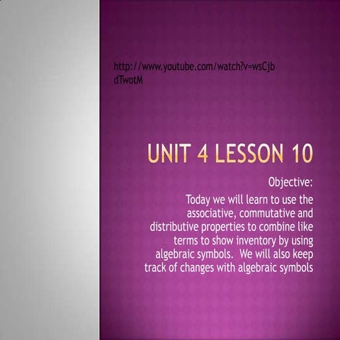 Unit 4 lesson 10 | PPT