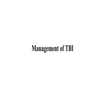 Management of TBI for slps and caregivers | PPTX