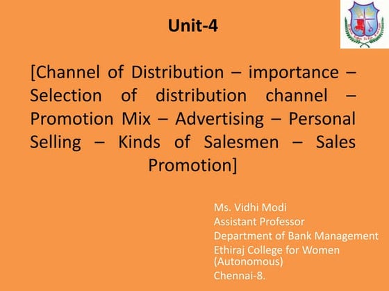 Channels of distribution | PPT