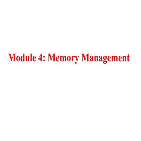 Unit 4 Memory Management Memory Managementmemory Managementmemory Managementmemory