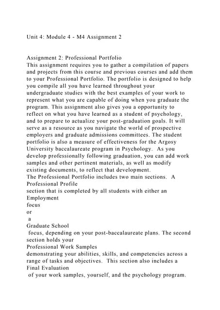 Unit 4 Module 4 M4 Assignment 2assignment 2 Professional P Docx