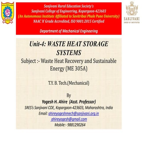 Waste Heat Recovery and Sustainable Energy | PDF
