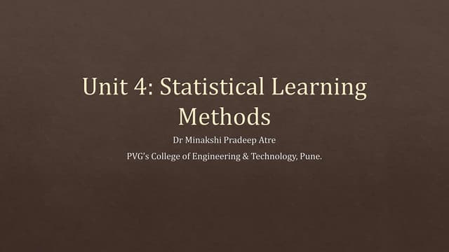 Unit 4 Statistical Learning Methods Em Algorithm Ppt