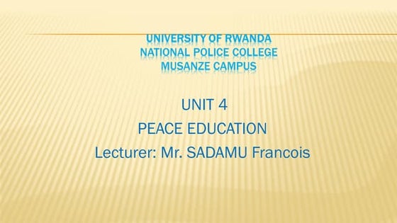 NSTP – CWTS Specific Module 3 (Peace Education).pptx | Education