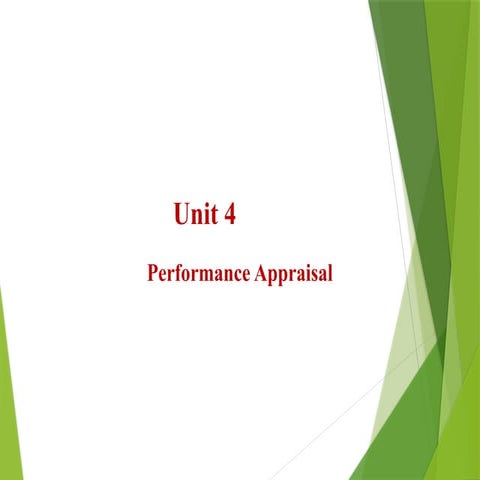 unit 4 Performance Appraisal for business | PPTX