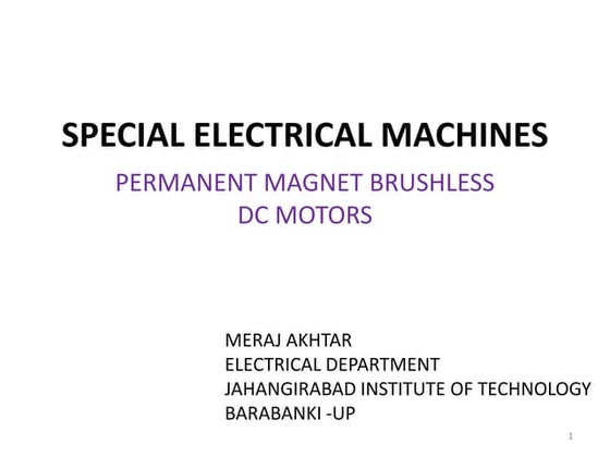 PMBLDC motors | PPTX | Physics | Science