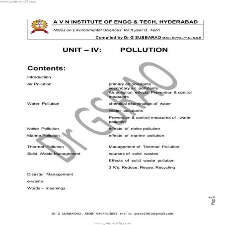 Unit 4 pollution_pdf | PDF | Indoor Environmental Quality | Home & Garden