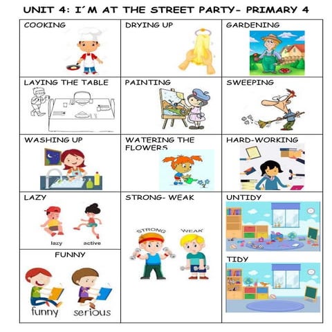 Unit 4 primary 4: I´m at the street party | PDF