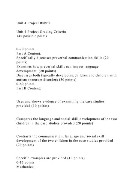 Unit 5 Individual ProjectGrading CriteriaPercentageCompute t.docx ...