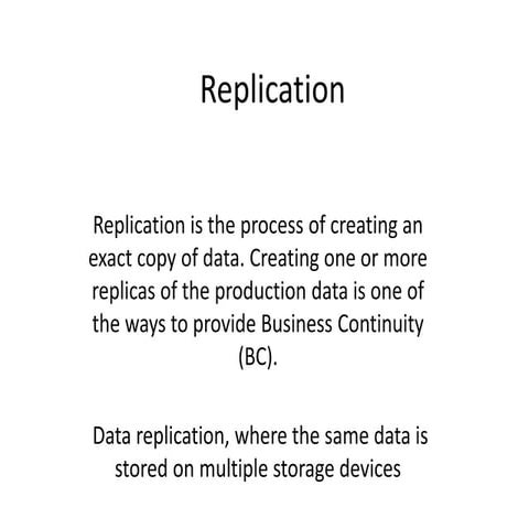 Data Replication from Storage Technology | PPTX