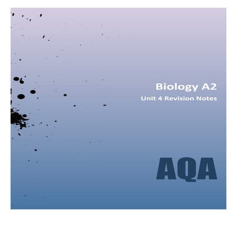 AQA Biology Unit 4 Revision Notes | PDF