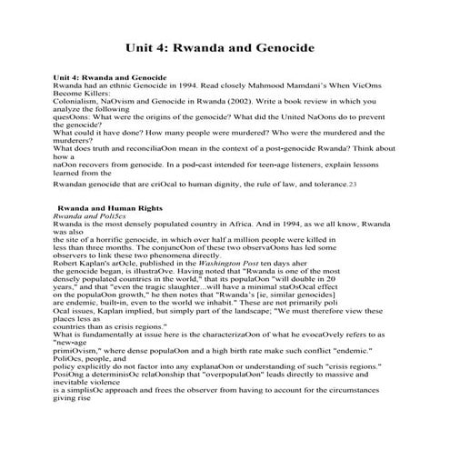 Unit 4 rwanda and genocide | PDF