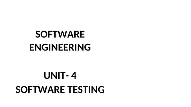 Software Engineering unit 4 | PPTX