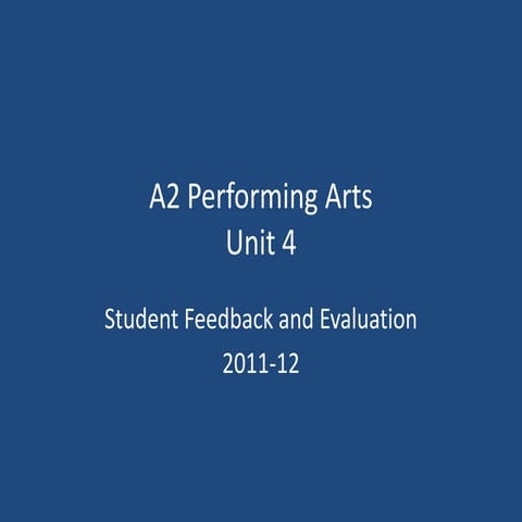 Unit 4 student evaluation and feedback | PPTX