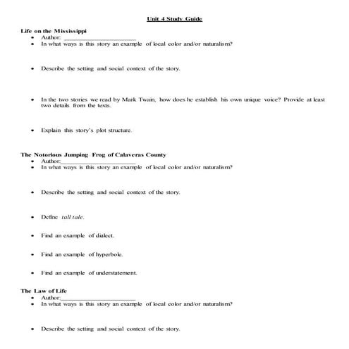 Unit 4 study guide | DOCX