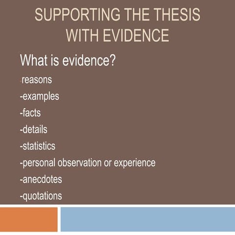 Unit 4 supporting the thesis with evidence | PPT