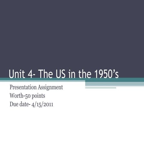 Unit 4 the us in the 1950s | PPT
