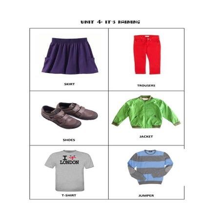 Unit 4 vocabulary Clothes and weather | PDF