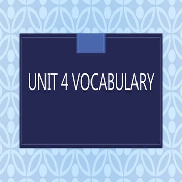 Unit 4 Vocabulary "My School Life" Intro | PPT