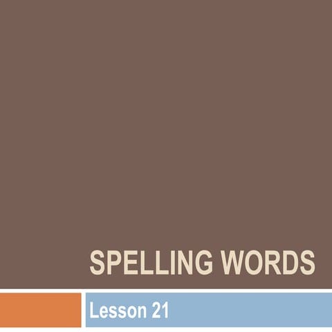Unit 5 Spelling Words | PPTX