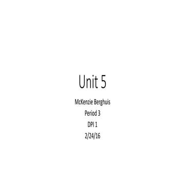 Unit 5 | PPTX