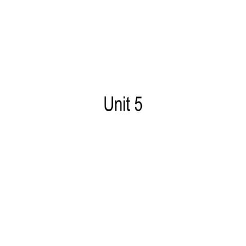Unit 5 | PPT
