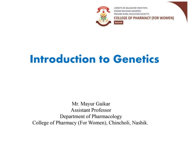 Introduction To Genetics Ppt
