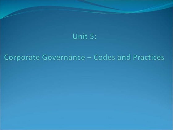 CII-Confederation of Indian Industry-corporate governance code | PPT
