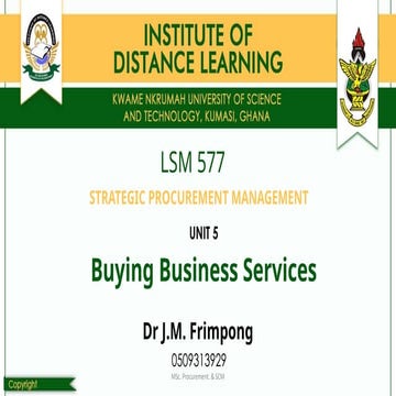 Unit 5 For Procurement This Talks About Procurement Procees Ppt