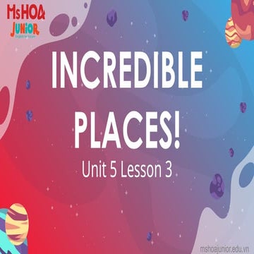 Unit 5. Lesson 3 of the Cambridge Flyers level | PPTX