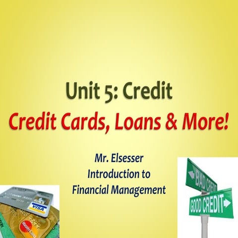 Unit 5: Credit (Notes) | PPTX