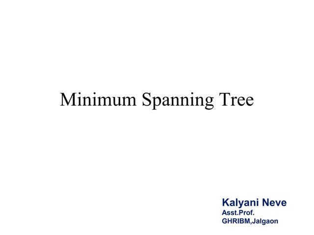 Unit 5 graphs minimum spanning trees | PPT Unit 5 graphs minimum spanning trees | PPT