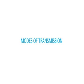 Modes of transmission | PDF