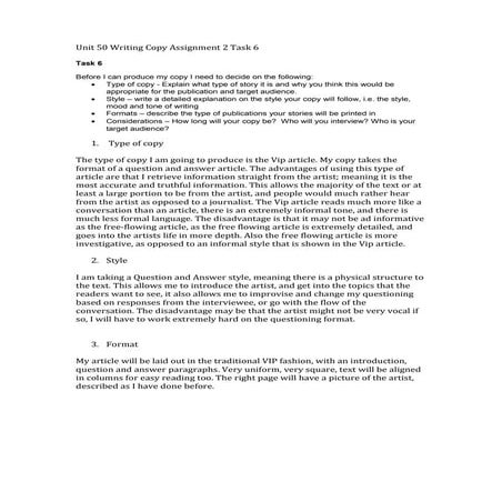 Unit 50 writing copy assignment 2 task 6 | DOC