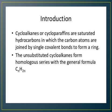Unit . 5 cyclo alkanes in Organic chemistry | PDF
