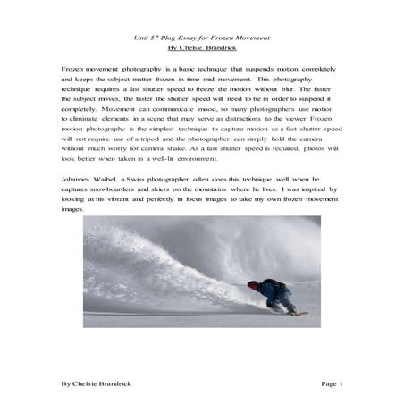 Unit 57 Blog Essay For Frozen Movement | PDF
