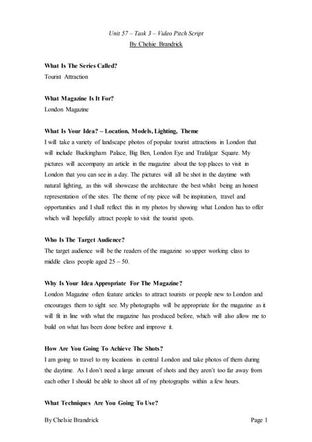 Task 3 photo shoot proposal form | PDF